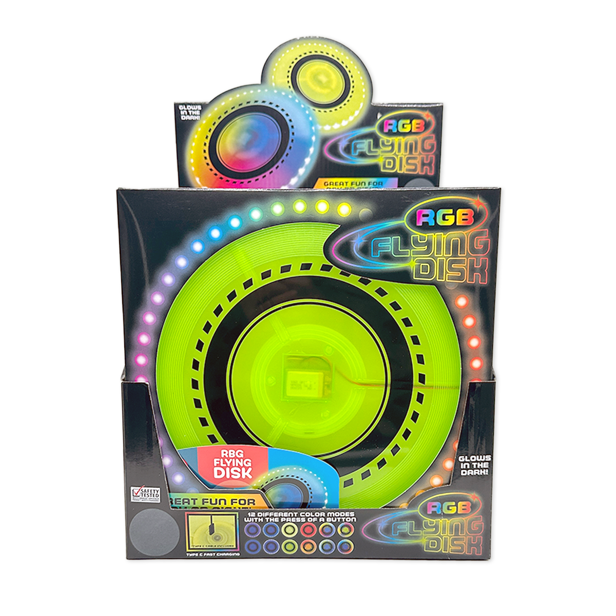 RGB Glow in the Dark Light-Up Flying Disc - 6 Pieces Per Display 25813 ...
