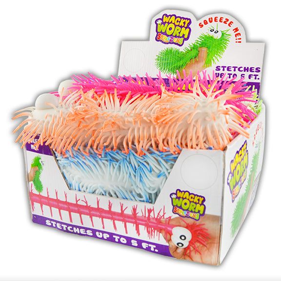 Squish and Squeeze Large Worm Toy - 12 Pieces Per Retail Ready Display ...